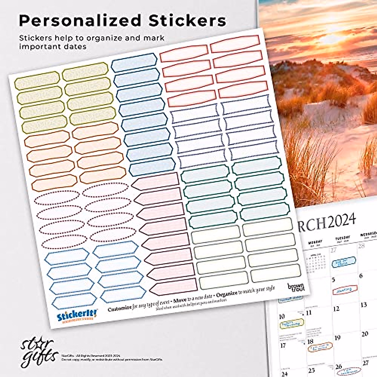 From the Book of Psalms | 2024 12 x 24 Inch Monthly Square Wall Calendar | Sticker Sheet | StarGifts | Religion Hymns Lord