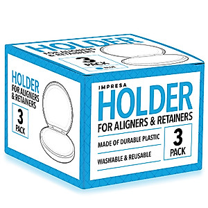 IMPRESA 3-Pack Retainer Case Set Intended for Invisalign Teeth Aligner – Slim, Portable Aligner Case Design for Secure & Easy Access – Slim Retainer Holder