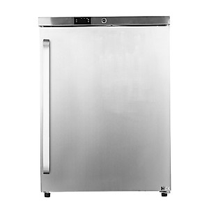 HCK 4.1 Cu.ft. Undercounter Freezer with Food-Grade Stainless Steel Body, Electronic Temperature Control, Lockable Door, 3 Movable Baskets, Built Design for Home and Commercial Use, 11 to 3.2℉.