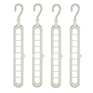 JQDZ Space Saving Hangers 9-Hole Magic Hanger Closet Organizer Hanger Home Storage Hangers(4 Pack) (White)