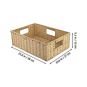 Hemoton 1pc Rattan Sundries Storage Basket Wicker Basket Clothes Storage Container Woven Storage Organizer with Lid Woven Basket Container Sundries Basket Weaving Toilet Child Fruit Stand