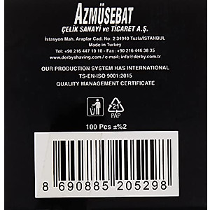 DERBY TOKAI Swedish Steel 100 Half Razor Blades, Premium Black