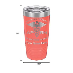 LaserGram 20oz Vacuum Insulated Tumbler Mug, APRN Advanced Practice Registered Nurse, Personalized Engraving Included (Coral)