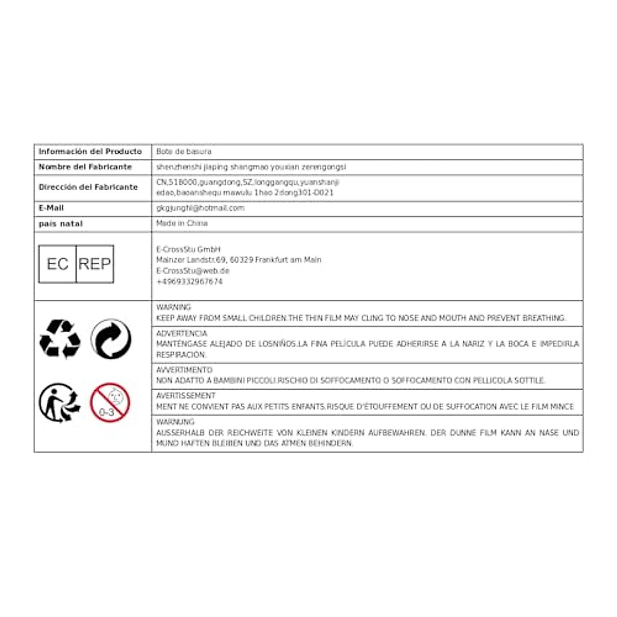 JISADER Wood Grain Trash Can Garbage Bin Portable Modern Without Lid Waste Bin Toilet Paper Basket for Powder Room Kitchen Restroom, 8L