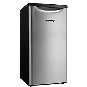 Danby Contemporary Classic DAR033A6BSLDB-6 3.3 Cu.Ft. Mini Fridge, Compact Countertop Refrigerator for Bedroom, Living Room, Kitchen, Office, Desk, E-Star Rated in Fingerprint Free Stainless Finish