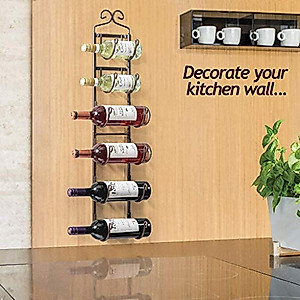 towel rack and wine rack - Bronze wall wine rack - wall mounted wine rack fits up 6 level wine bottles and many towels - fits as bathroom towel holder, or towel hanger, or a cap rack - By Sagler
