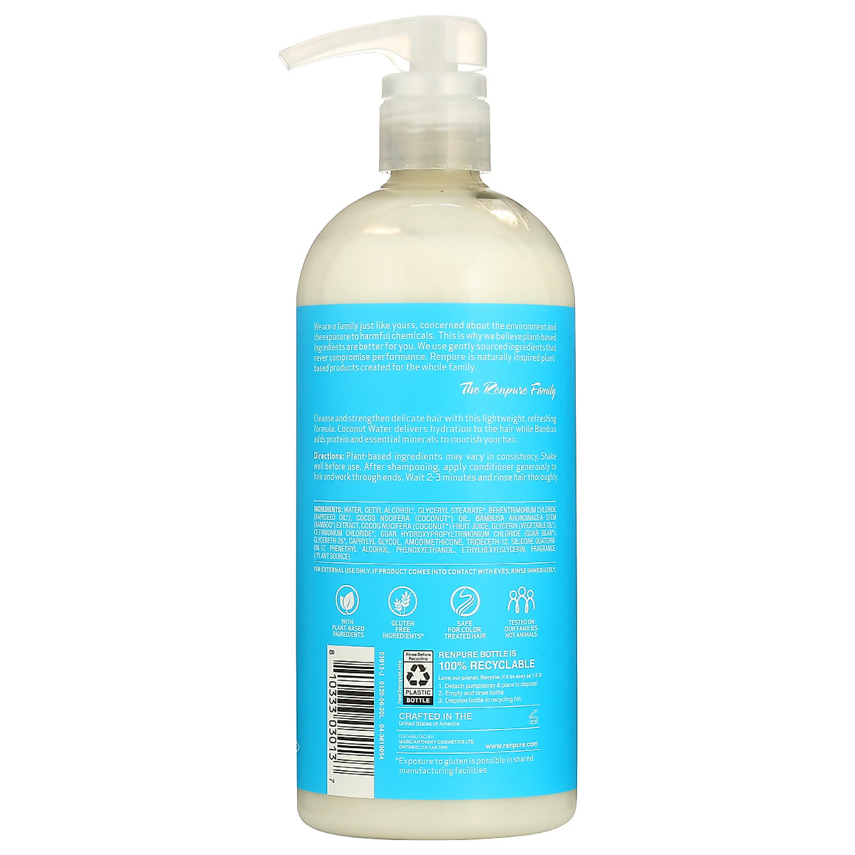 RENPURE Bamboo Coconut Water Conditioner, 24 FZ