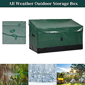 48 * 24 * 29Inch 130 Gallon Waterproof Deck Box, Portable Outdoor PVC Storage Box for All Weather, Perfect for Camping Boat Garden Poolside Yard, Tool-Free Assembly,Green