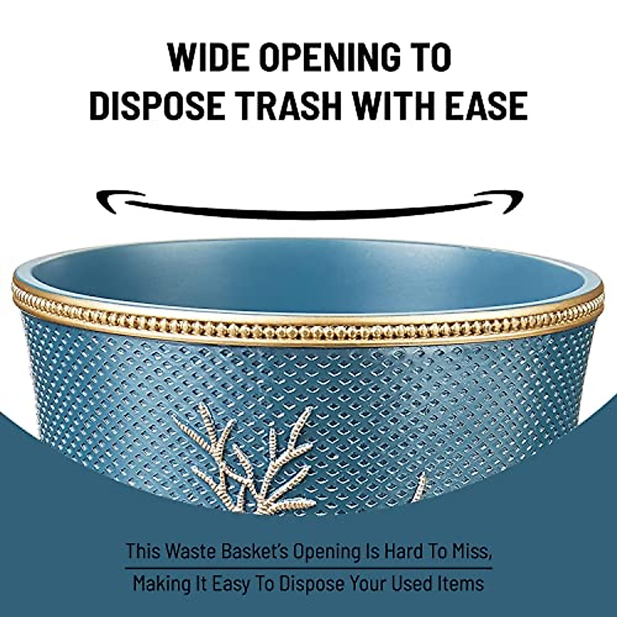 Popular Bath 942668 Capri, Waste Basket, Slate Blue