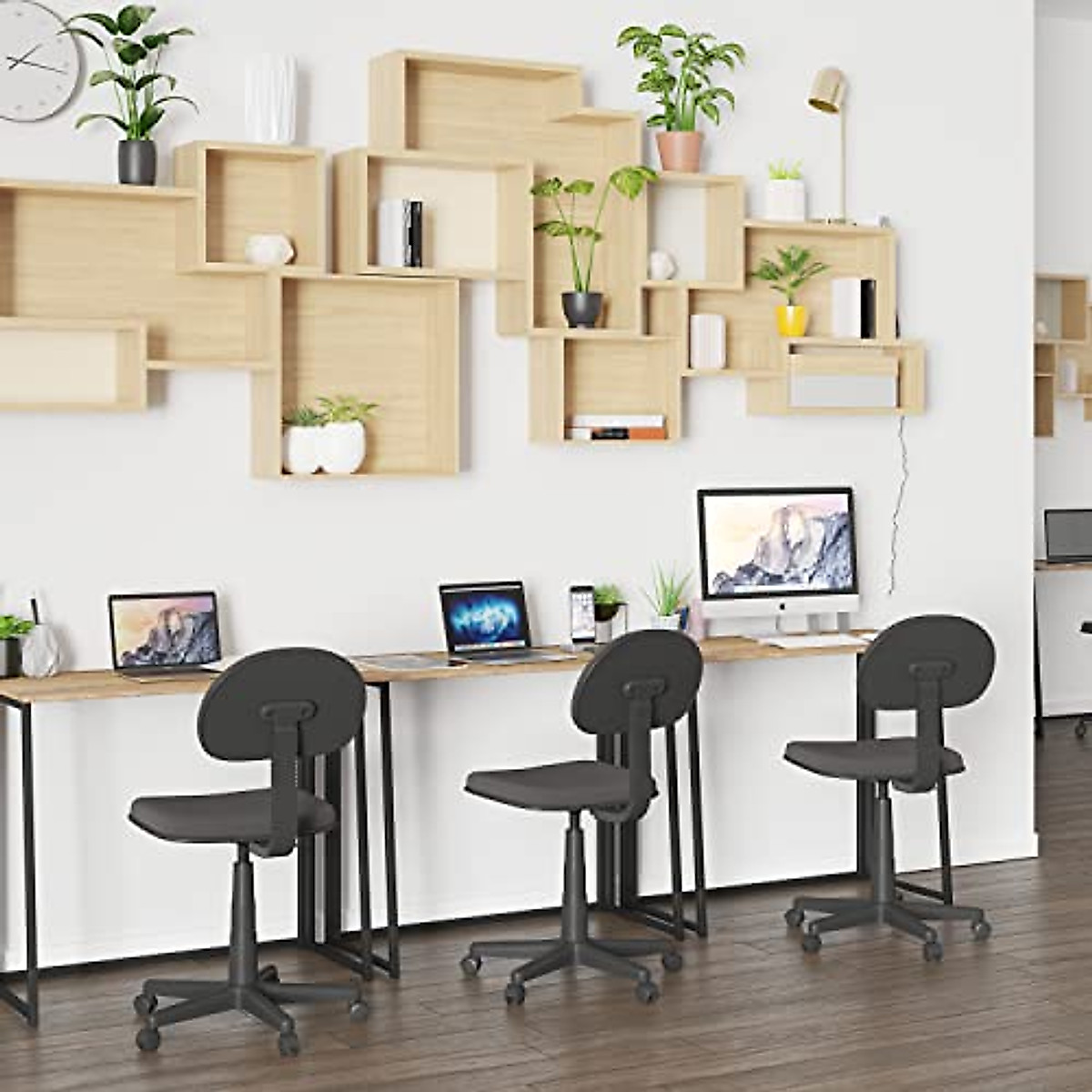 EMMA + OLIVER Small 36" Rustic Natural Home Office Folding Computer Desk - Laptop Desk