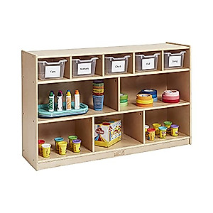 ECR4Kids Scoop Front Storage Bin, Multipurpose Organization, Clear, 5-Piece