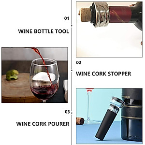 Hemoton 6pcs/ set Kitchen Stainless Steel Wine Bottle Collars Wine Drip Ring Wine Cork Stopper Wine Pourer Aerator