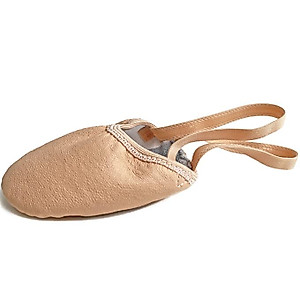 DANCEYOU Pirouette Lyrical Leather Half Sole Ballet Jazz Contemporary Practice Turning Dance Shoes Girls Women Boy Men, Pink, S, 13.5M-3M