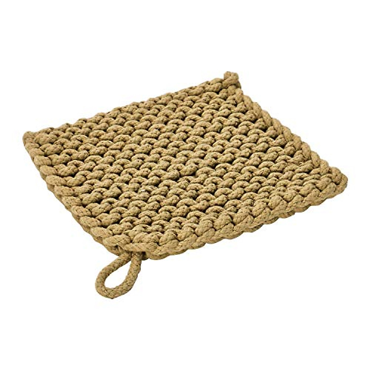 Creative Co-Op Square Cotton Crocheted Potholder, 4 Colors Entertaining Textiles, Multi
