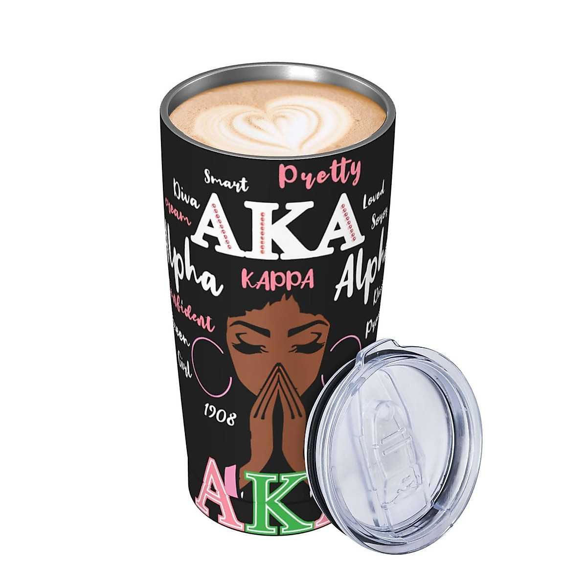 LUTCHUVAGJWA Sorority Gifts for Women Mug 20oz Vacuum Insulated Tumbler With Splash-Proof Lid - 2 Straws, Ideal For Hot/Cold Beverages