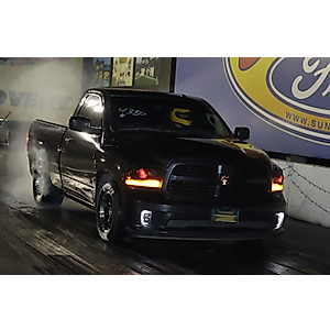 Z-OFFROAD LED Fog Lights w/White DRL Compatible with 2013-2018 Dodge Ram 1500 Bumper Driving Lamps Replacement Assembly Kit - Black