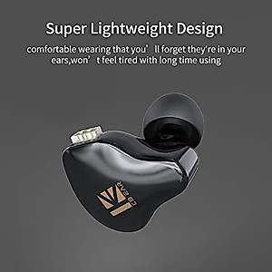 keephifi KBEAR KS1 in Ear Monitors KBEAR Earbuds Single DD Wired Earphone Studio Earbuds IEM Earphones in Ear Headphones Wired Noise Cancelling Headset for Musicians Drummers Singers (Clear, No Mic)