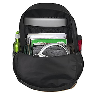 Multipocket Laptop Backpack for Men, Women – Vinyl Bottom Laptop Backpack with Pockets for College, Travel, Work (Black)