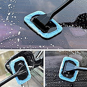 BOUTICOL Car Windshield Cleaning Tool Bonnets 20 Pack Car Care Microfiber Cloths for Windshield Cleaner Tool, Windshield Cleaner Wand Replaceable Glass Cleaning Bonnets, Fit 5” Plate