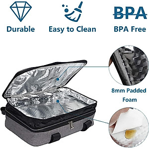 Lunch Bag Insulated Thermal Food Carrier,Insulated Double Casserole Carrier, 9"x13" Baking Dish Carrier, Padded Lasagna Holder, Expandable Hot And Cold Thermal Tote Bag, Casserole Dishes Travel Bag