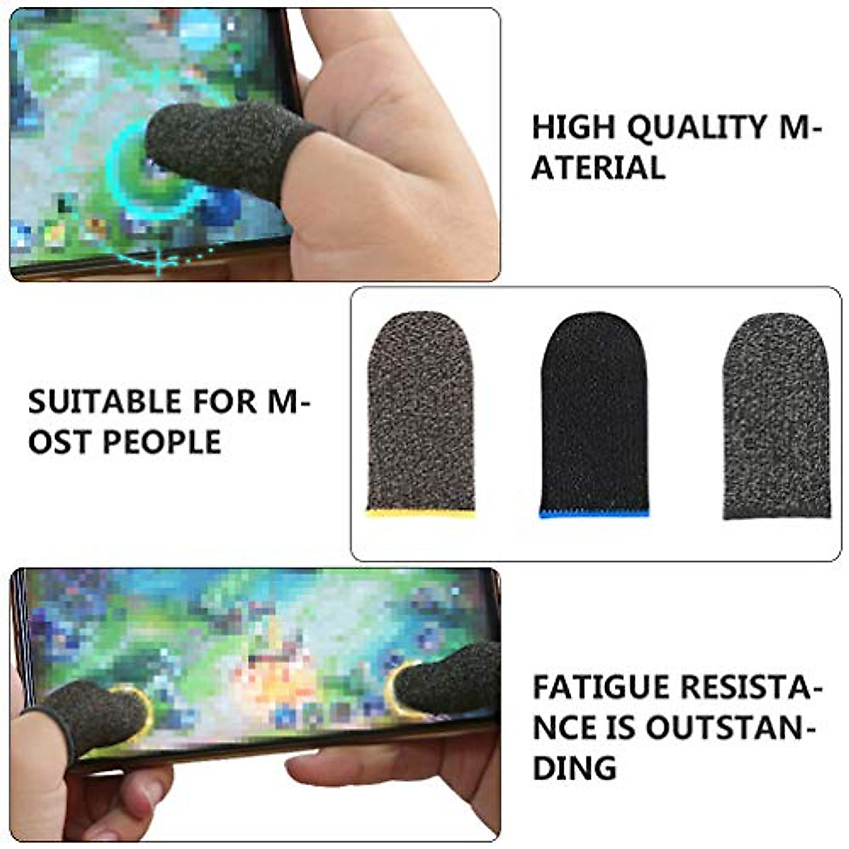 HEALLILY 5 Pairs Mobile Game Finger Cots Touchscreen Controller Finger Sleeve Breathable Anti- Sweat Thumb Finger Sleeve Thin Gaming Finger Gloves
