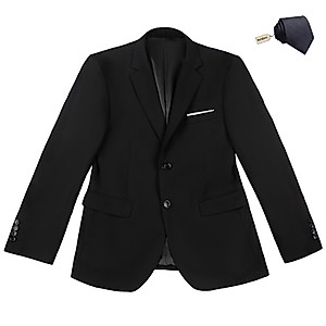Black Blazer for Men Slim Fit Mens Sport Coat Two Button Solid Color Jacket Blazer Suit for Business Casual L
