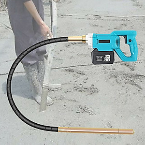 Cordless Hand-held Electric Concrete Vibrator, 800W 5000RPM Handheld Chargeable Battery Vibrator with 1M/3.3FT Vibrating Rod for Highway Guardrails, Bridge Construction, Foundation Construction (800W)