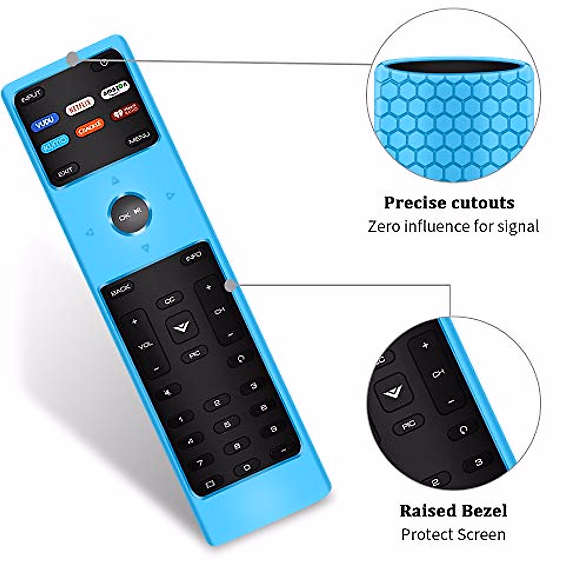 Silicone Protective Case Cover for New XRT136 Vizio Smart LCD LED TV Remote Control,Shockproof XRT136 Vizio Remote Replacement Case,Lightweight Remote Bumper Back Covers-Night Glowblue in The Dark