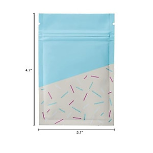 100PCS Colorful Strip Bag For Candy Coffee Food Saver Storage Disposable Snack Container Ziplock Packet Biscuit Bag Resealable Thick Bag Aluminum Foil Bags Sample Bag 3.1x4.7in