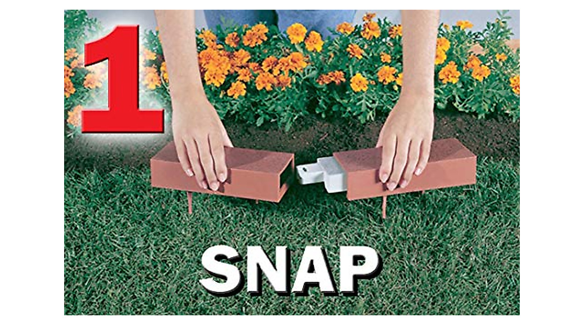 Argee RG840S Solar Lighted Plastic Brick Edging - 40 Ft Terra Cotta