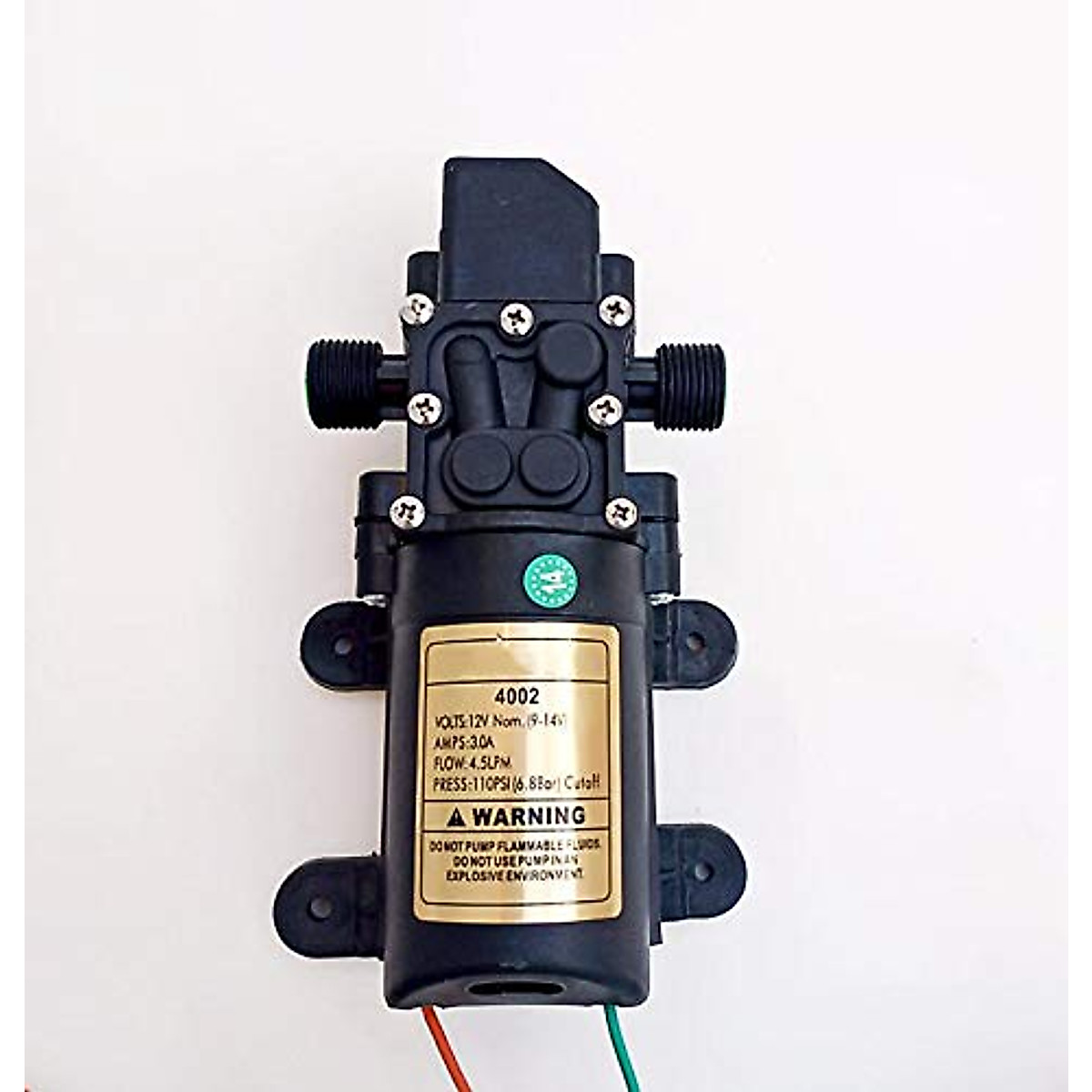 superbobi 12V DC Fresh Water Pump 12 Volt Diaphragm Pump Self Priming Sprayer Pump with Pressure Switch 4.5 L/Min 1.2 GPM 110 PSI Adjustable for RV Camper Marine Boat Lawn Caravan