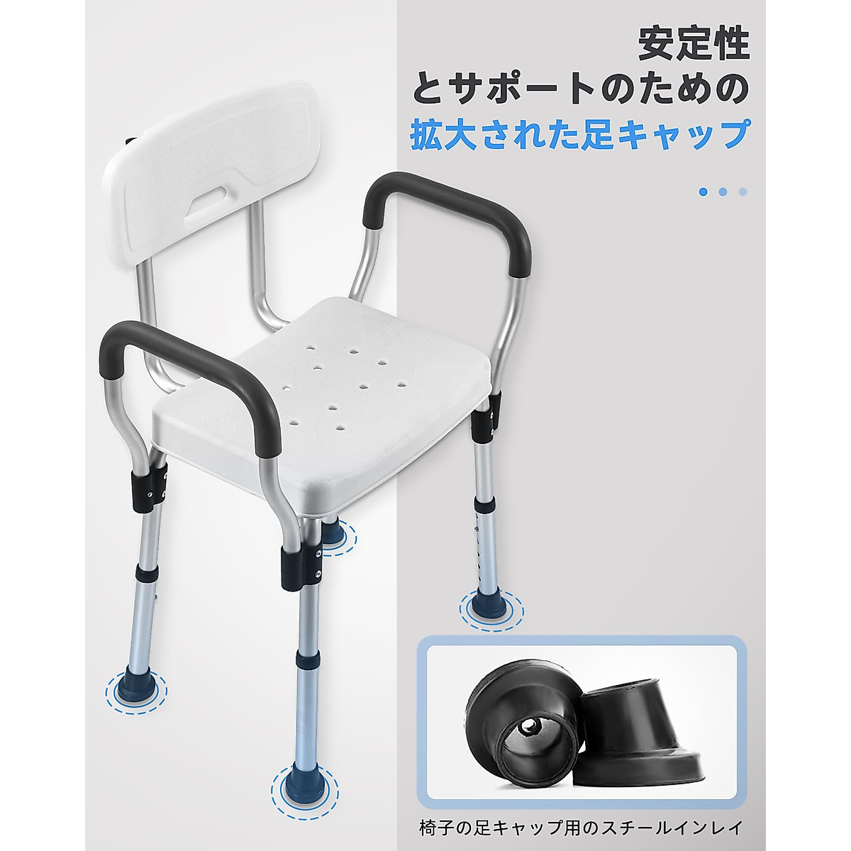 Sangohe Shower Chair for Inside Shower - Heavy Duty Shower Seat with Back - Shower Chair for Bathtub with Arms for Handicap - Shower Seats for Elderly - Shower Chair for Bathtub, 796C