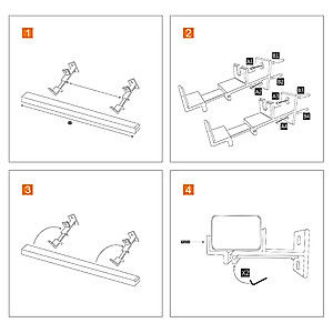 EXCEL LIFE Adjustable Soundbar Wall Mount, Universal Sound Bar Bracket for Mounting Under TV, Compatible with SONOS Samsung LG VIZIO Bose ROKU Soundbar, Black