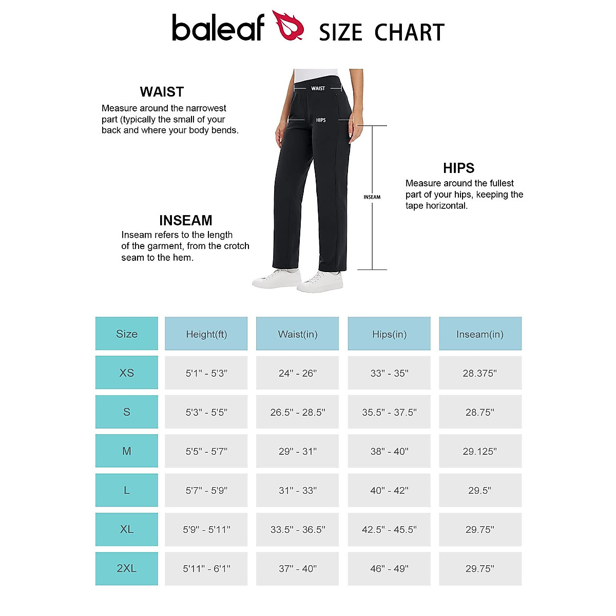 BALEAF Women's Fleece Lined Pants Straight Leg Sweatpants Pull-on Dress Pants with Zipper Pockets Athletic for Golf Running Black M