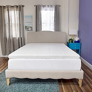 SensorPEDIC Luxury Extraordinaire 3-Inch Quilted Memory Foam Mattress Topper, Twin Size, White