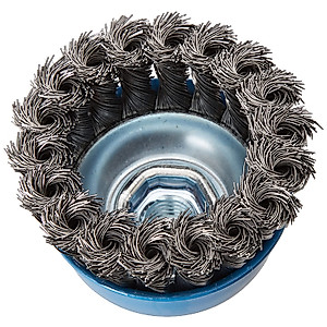 Bosch 2608622099 Cup Brush Knotted Wire, 0.35mm Steel, 65mm x M14, Silver