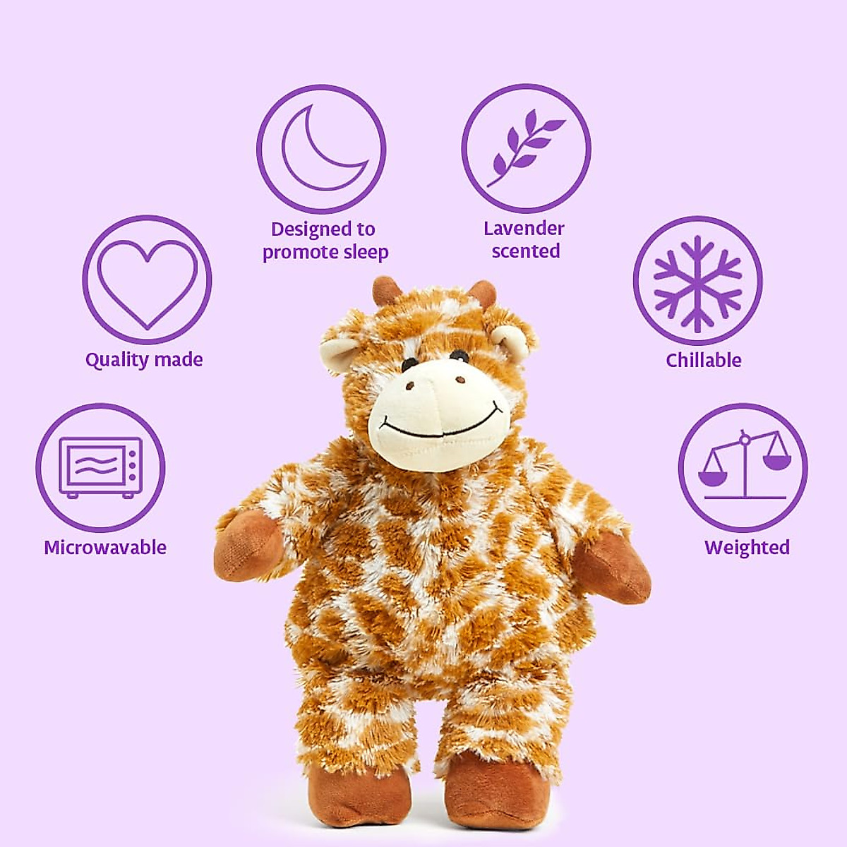 warmies Microwavable & Stuffed Animals, Giraffe - Heated Stuffed Animal Plushie for Warmth & Comfort - Cute Soft Plush Toys for Adults & Children (Boys, Girls, Babies & Toddlers)