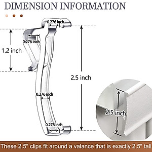 Valance Clips for Blinds, 2.5 Inch Valance Clips, Clear Plastic Valance Clips, Hidden Valance Clips for Horizontal Blind Valance (12 PCS)