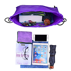 FEPITO 22 Pack Drawstring Bags String Backpack Bulk School Backpacks for Gym Traveling (Purple)