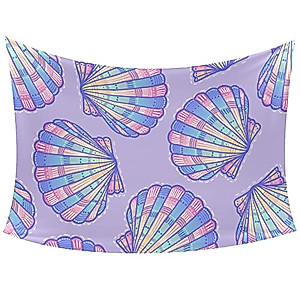 Beautiful Rainbow Peal Shell Wall Hanging Tapestries, Tapestry Wall Art Home Decor for Living Room Bedroom Dorm, 60x51 in