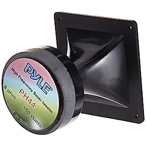 Pyle-Pro 4x4 Inch Speaker-Heavy Duty 150 Watt High Power Horn Audio Tweeter System w/ 25mm Voice Coil, 15 Oz Magnet Structure, 1kHz-18 kHz Frequency, 105 dB, 8 Ohm Impedance-Pyle (PH44)