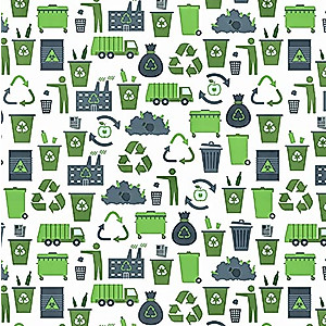 Garbage Birthday Party Gift Wrapping Paper, Folded Flat 30 x 20 Inch, 3 Sheets