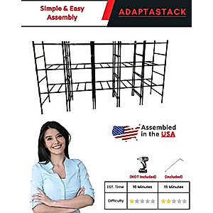 ADAPTASTACK CORE - Tote Storage Shelving System That Adapts to Any Space - Adjustable Garage Shelving Rack Solution - Heavy Duty Steel Shelf Design Holds 250 lbs. per Tote - Easily Organize Large Bins