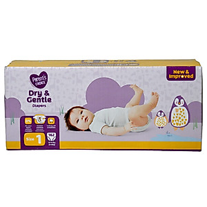 Parent’s Choice Dry & Gentle Diapers, Size 1 (8-14 lbs) - 162 Count
