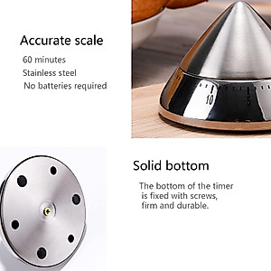 Kitchen Mechanical Timer ,Longben Stainless Steel Metal Mechanical Visual Countdown Cooking Timer with Loud Alarm for Kids Cooking Tools