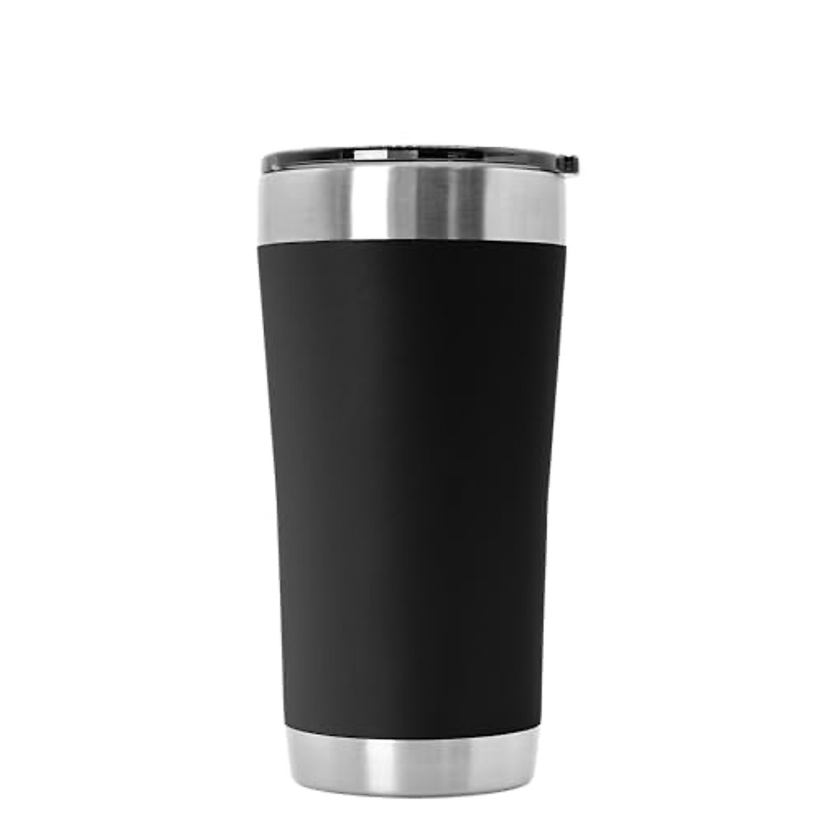 Tempercraft 20 oz Vacuum Insulated Tumbler w/Lid and Laser Engraved Customization Options - Stainless Steel, Double-Walled Travel Mug (Black)