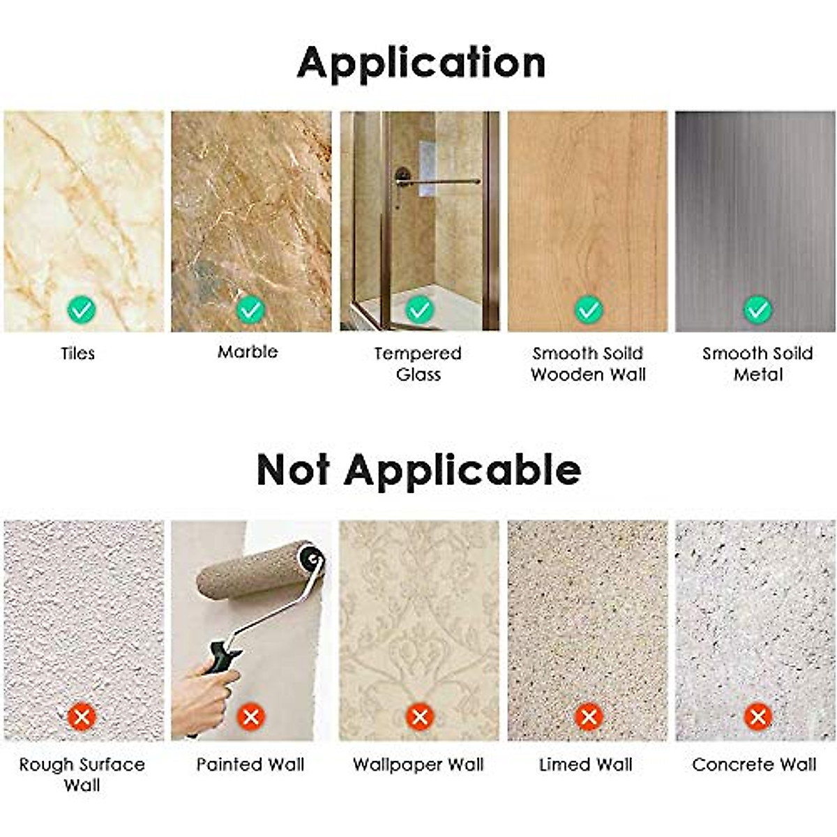 Coolnice 2 Pack Shower Caddy Shelf Organizer Aluminum Rectangle Shower Shelf with 4 Hooks Wall Mount Bathroom Shelf for Bathroom Toilet Kitchen No Need Drilling with Adhesive-Silver