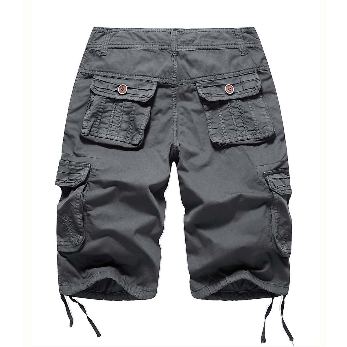 FOURSTEEDS Women's Relaxed Fitted Multi-Pockets Camouflage Twill Cotton Tactics Bermuda Cargo Shorts Dark Grey US 10