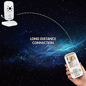 Video Baby Monitor, Slim Handheld, Non-Slip Design, 2.4" Vertical Screen Monitor & Digital Camera, Range up to 1000ft, 12 Hour Battery Life, 2-Way Talk, Night Vision, Temperature Monitor, No WiFi.