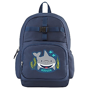 Let's Make Memories Navy Graphic Backpack - Personalized Back to School - Shark